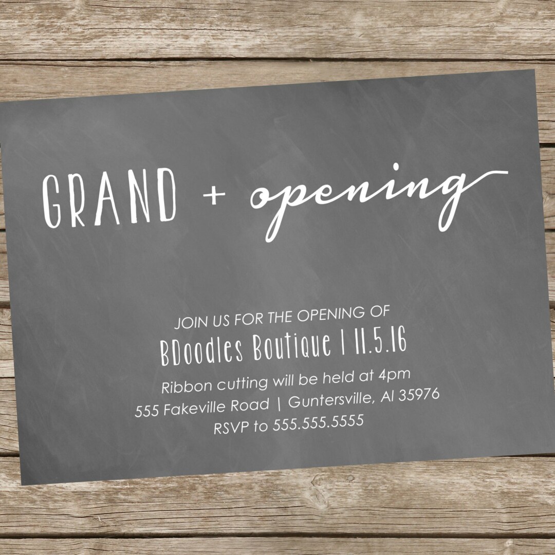 Printable Grand Opening or Open House Invitations, Personalized, 5x7 ...