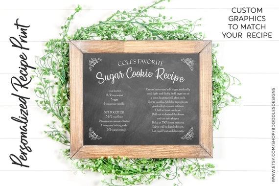 Free Shipping Personalized Family Recipe Print Custom | Etsy