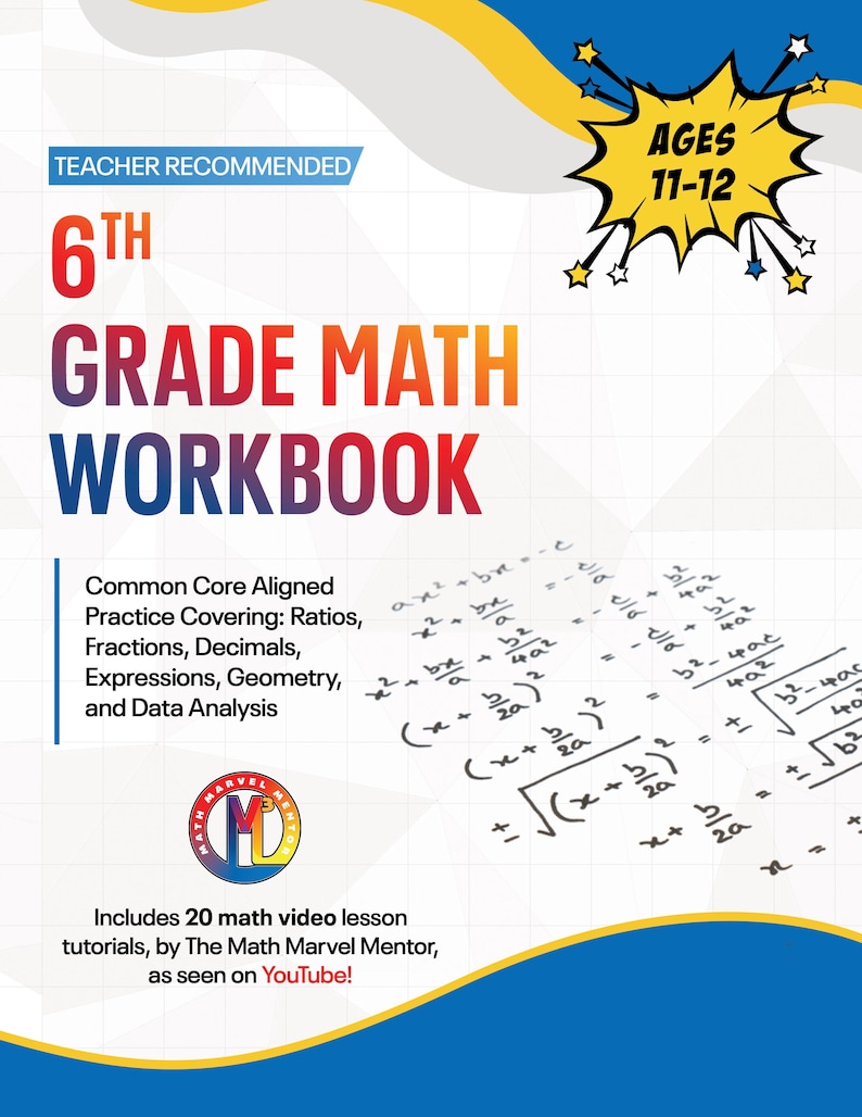 6th Grade Math Workbook - Etsy UK
