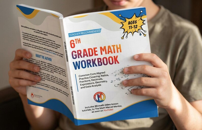 6th Grade Math Workbook - Etsy UK