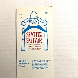 Vintage 1967 Seattle Ski Fair Admission Ticket - Etsy