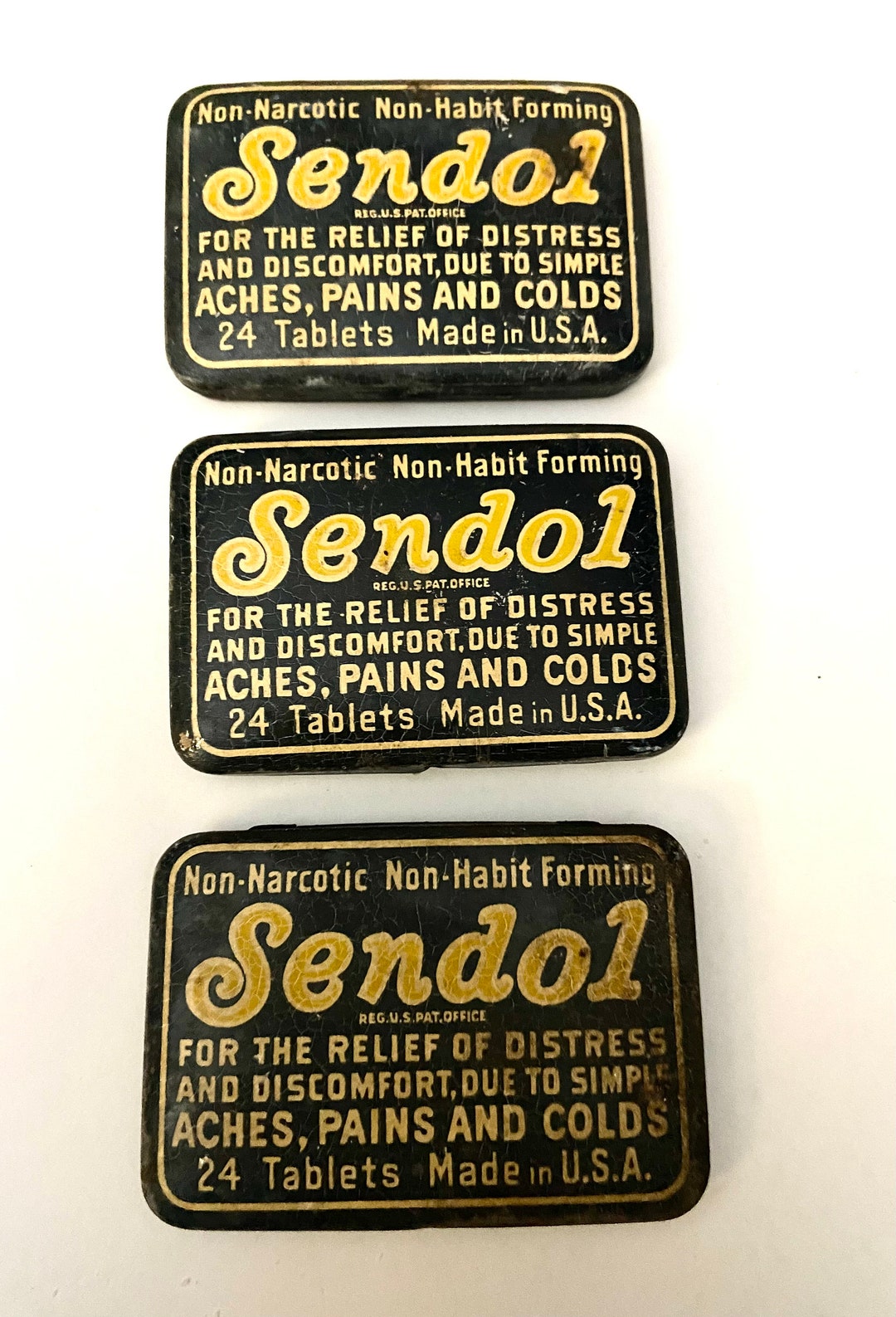3 Vintage Small Sendol Tins Kansas City - Etsy