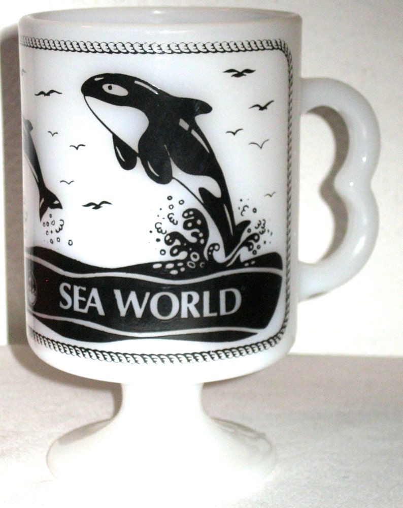 Vintage Milk Glass Sea World Souvenir Coffee Cup Mug Marked - Etsy