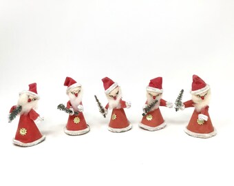 Flocked Santa Claus | Etsy