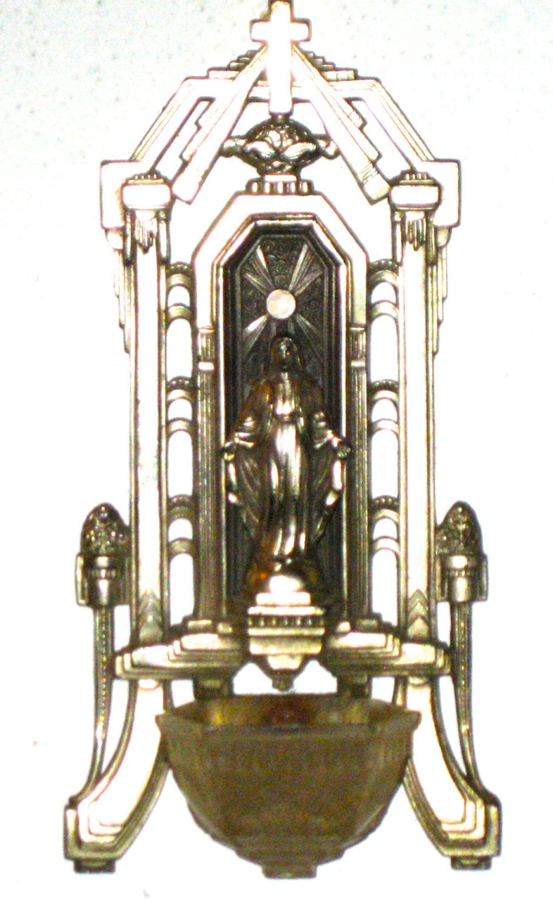 Vintage Metal Virgin Mary Font Made in France - Etsy