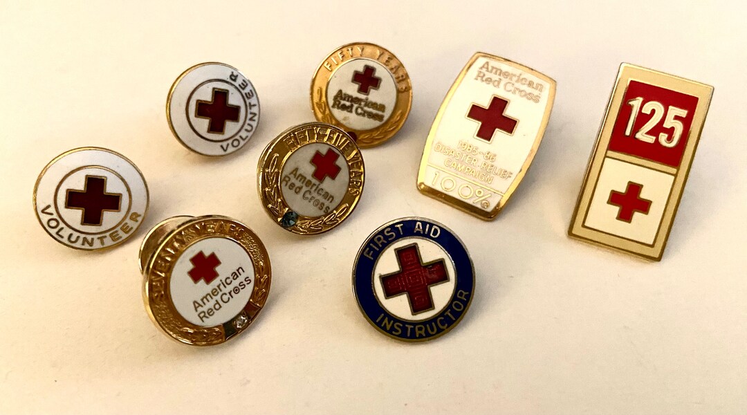 Vintage Lot of Red Cross Pins Badges - Etsy