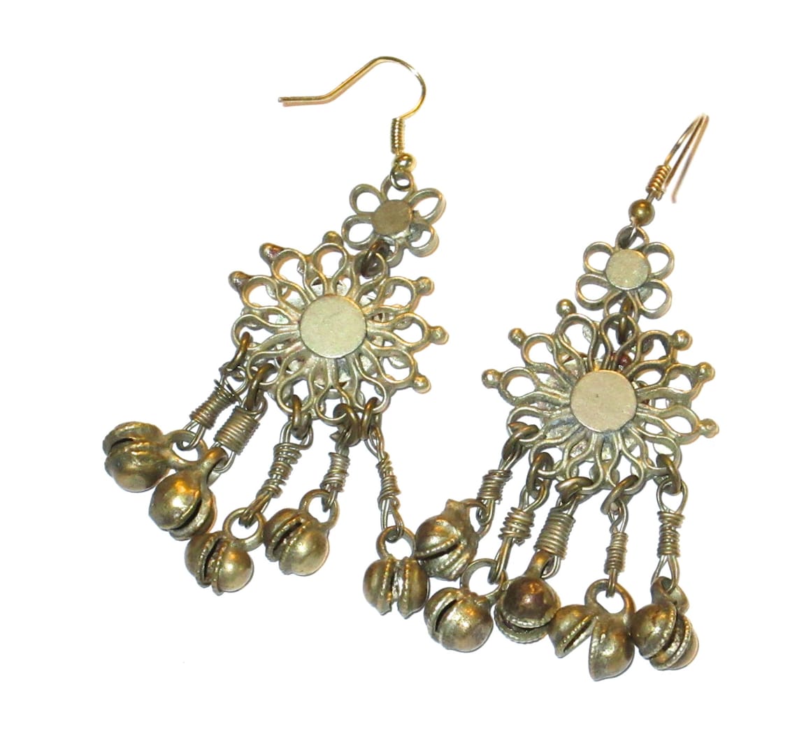 Vintage 70s Hippie Style Dangle Earrings for Pierced Ears Boho - Etsy