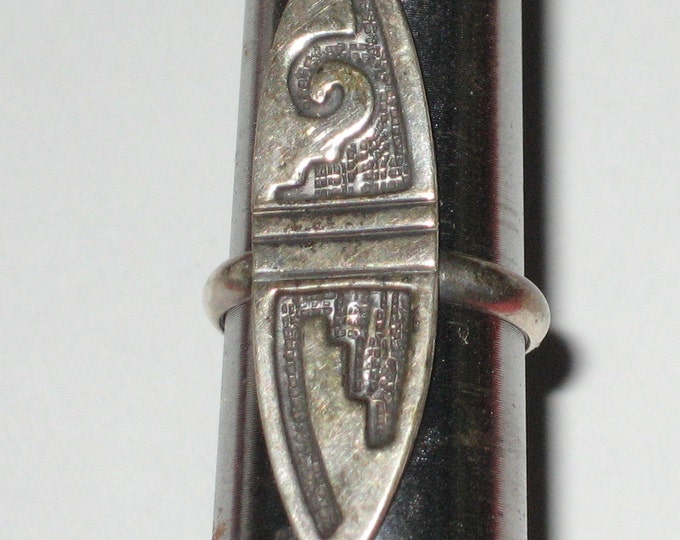 Vintage Silver Hopi Carved Ring Size 8 Handmade Boho Hippie - Etsy