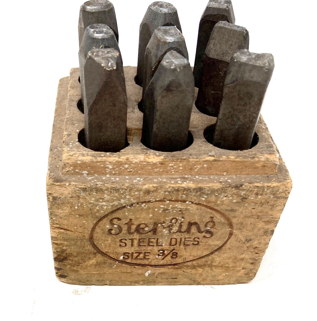 Vintage Set of Steel Punch Stamps Numbers in Wood Box - Etsy