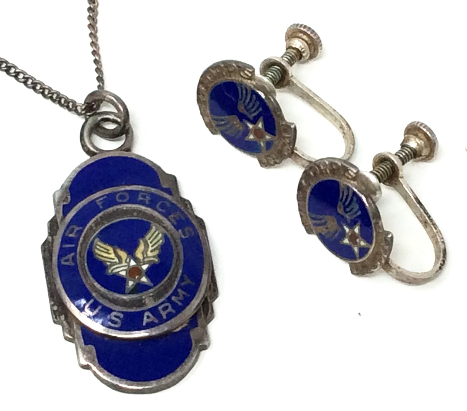 Vintage Set of Air Force U S Army Enamel Necklace and U S | Etsy
