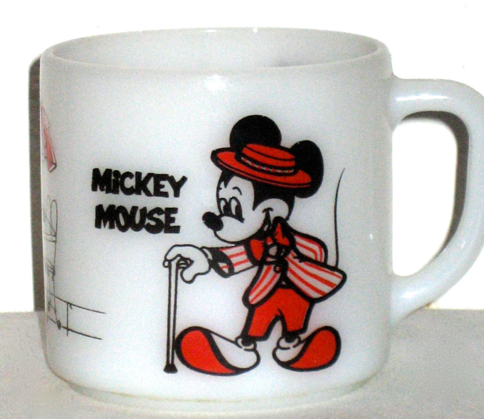 Vintage Minnie and Mickey Mouse milk glass cup Walt Disney | Etsy
