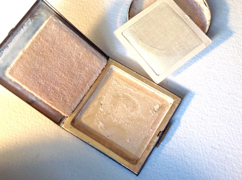 2 Vintage Metal Powder Compacts Enamel Brass Charles of the - Etsy
