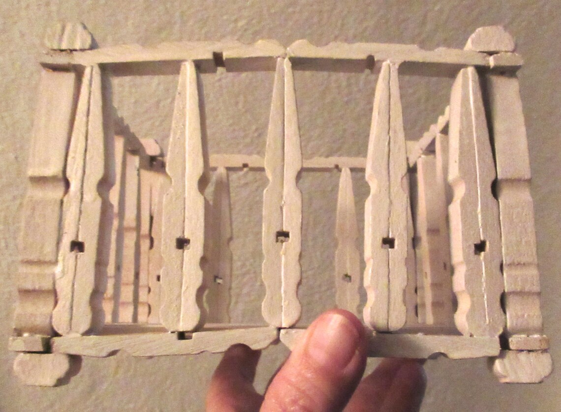 Vintage Folk Art Hand Made Wood Clothes Pin Box or Doll Bed - Etsy