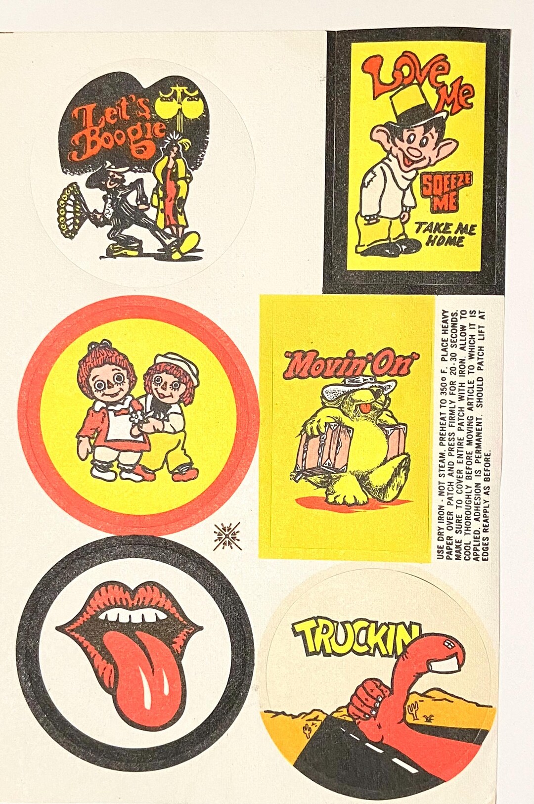 Vintage Sheet of Iron on Transfer Type Patches 70s Era - Etsy
