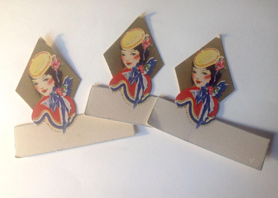 3 Vintage Paper Table Place Cards Seating Name Tags - Etsy