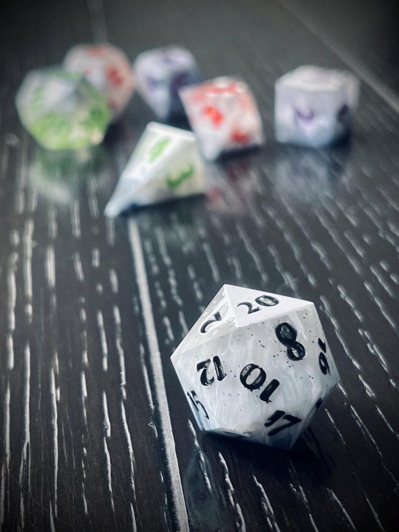 Ivory Umbra - Full Party Dice Set [solid Design] - Etsy