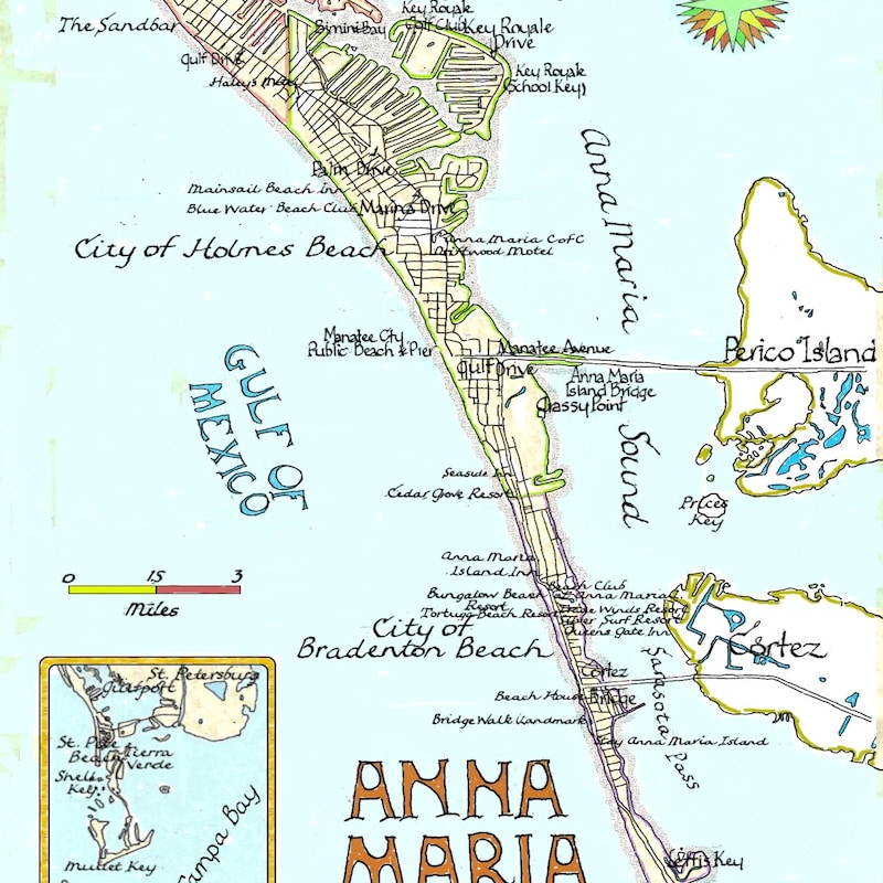 Anna Maria Island Map - Etsy