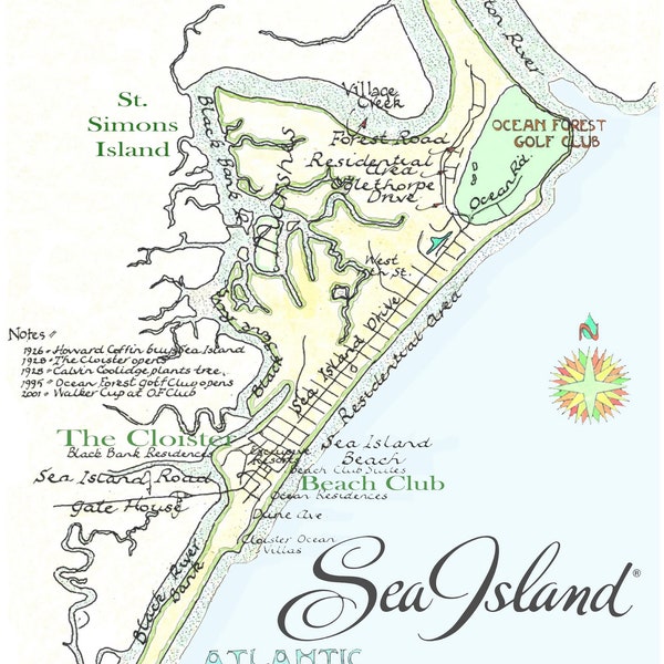 Nautical Map Georgia - Etsy