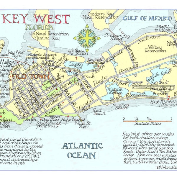 Key West Map - Etsy