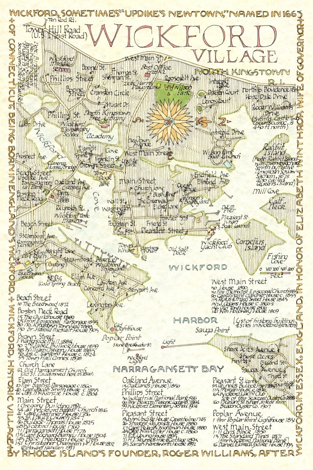 Wickford Village, Rhode Island Map - Etsy