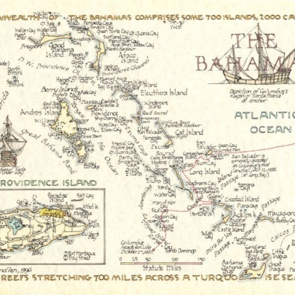 Abaco Islands Map - Etsy
