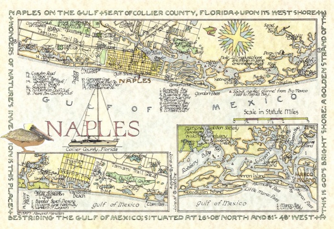 Naples Florida Map - Etsy