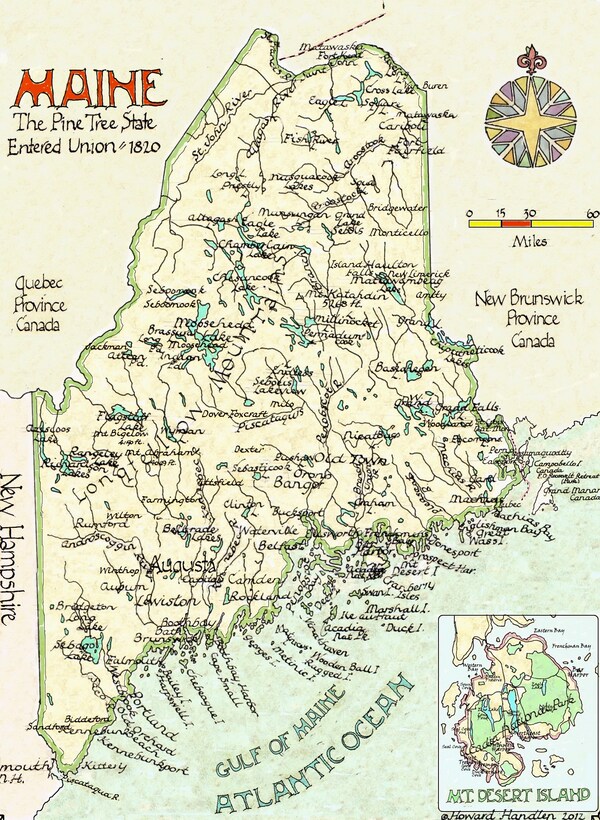 Kennebunkport Map Print Maine Decor Housewarming Gift Wedding Welcome ...