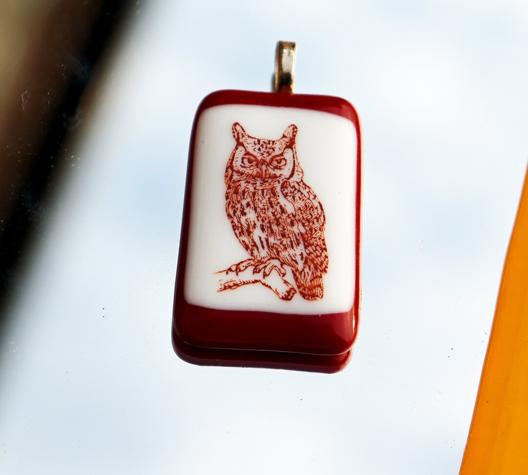 Fused Glass Photo Pendant "hedwig" - Etsy