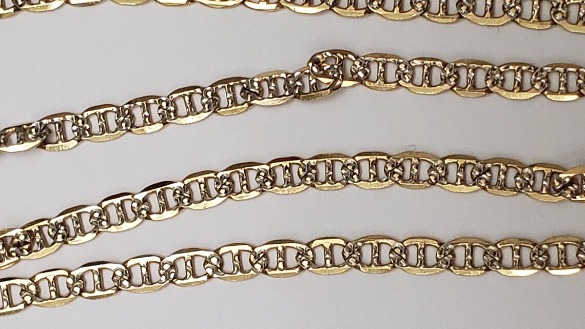 Estate Vintage 10k Yellow Gold Mariner Style Chain Necklace 18.5 Italy ...