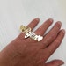 Estate Vintage Solid 14K Yellow Gold Two Finger Double Bar Ring Custom ...