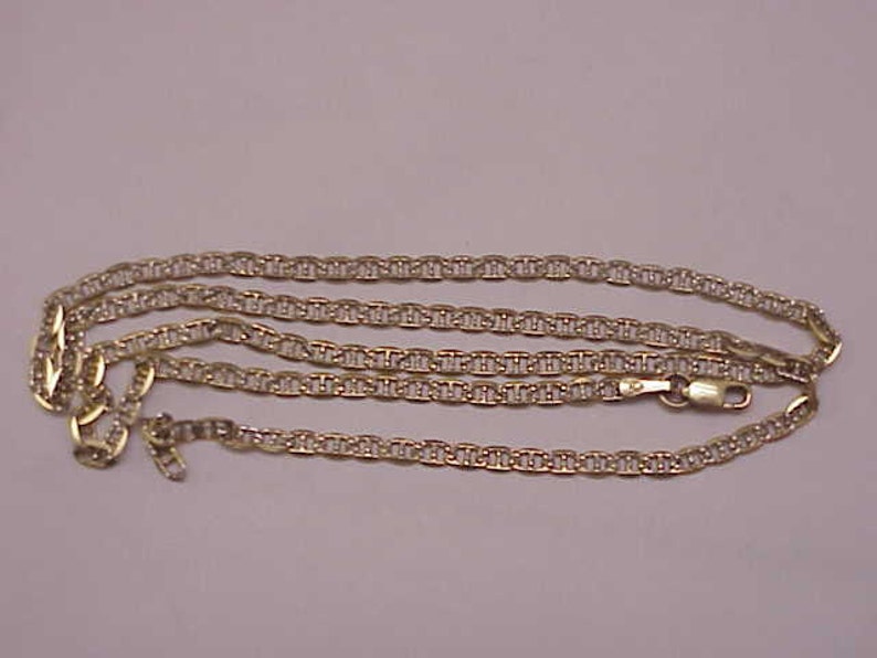 Estate Vintage 10k Yellow Gold Mariner Style Chain Necklace 18.5 Italy ...