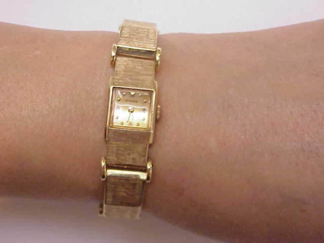 Ladies Antique 14k Solid Gold Bracelet & Case Watch by Otto Grun - Etsy