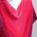 Bright Red Shawl With Gradient Ombre Design, Hand Knit Extra Large ...
