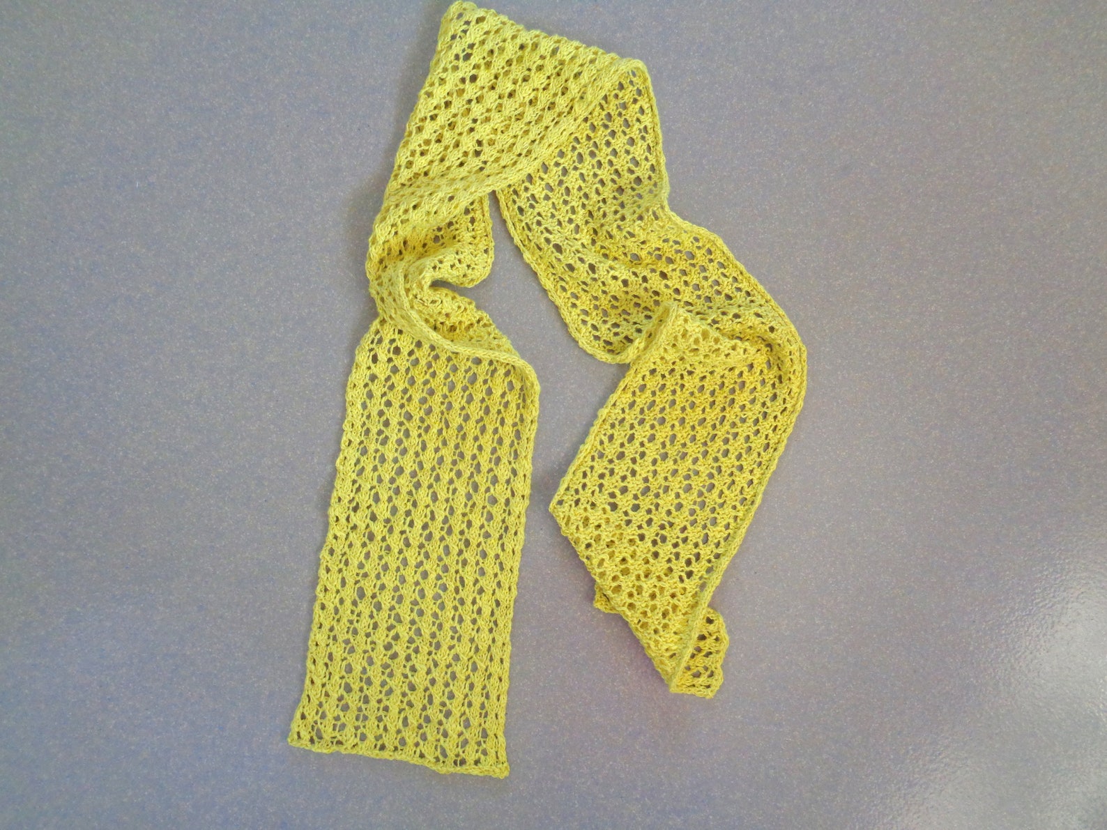Bright Yellow Scarf Airy Lace Design Cotton Linen Hand - Etsy