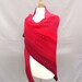 Bright Red Shawl With Gradient Ombre Design, Hand Knit Extra Large ...