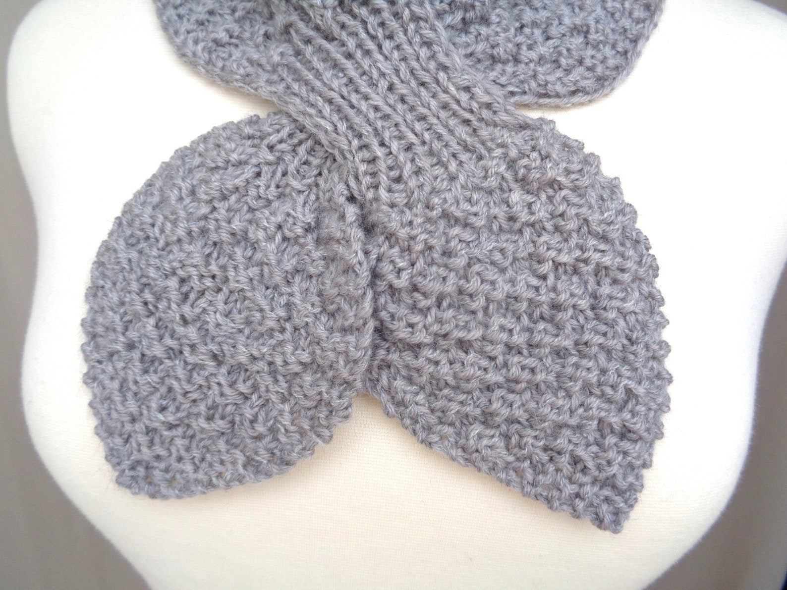 Steel Gray Ascot Scarf Wool Cashmere Pull Through - Etsy