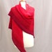 Bright Red Shawl With Gradient Ombre Design, Hand Knit Extra Large ...