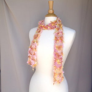 Mixed Texture Art Scarf, Peach Orange Yellow Pink, Summer Fashion ...
