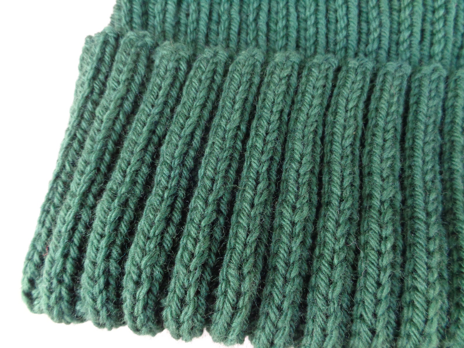 XL Mens Hat Forest Green Watch Cap With Folded Brim Hand | Etsy