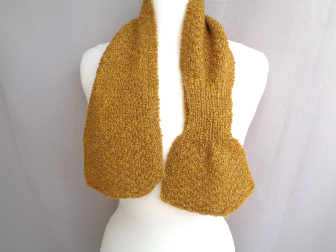Mustard Yellow Keyhole Scarf Super Soft Alpaca Wool Hand - Etsy