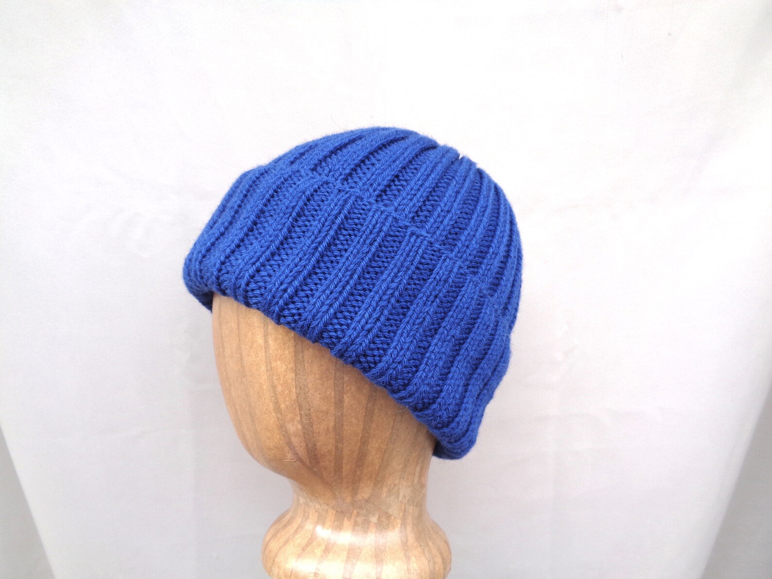 Navy Blue Hat Hand Knit Peruvian Wool Watch Cap Men Teen - Etsy