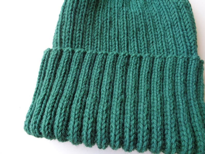 XL Mens Hat Forest Green Watch Cap With Folded Brim Hand - Etsy