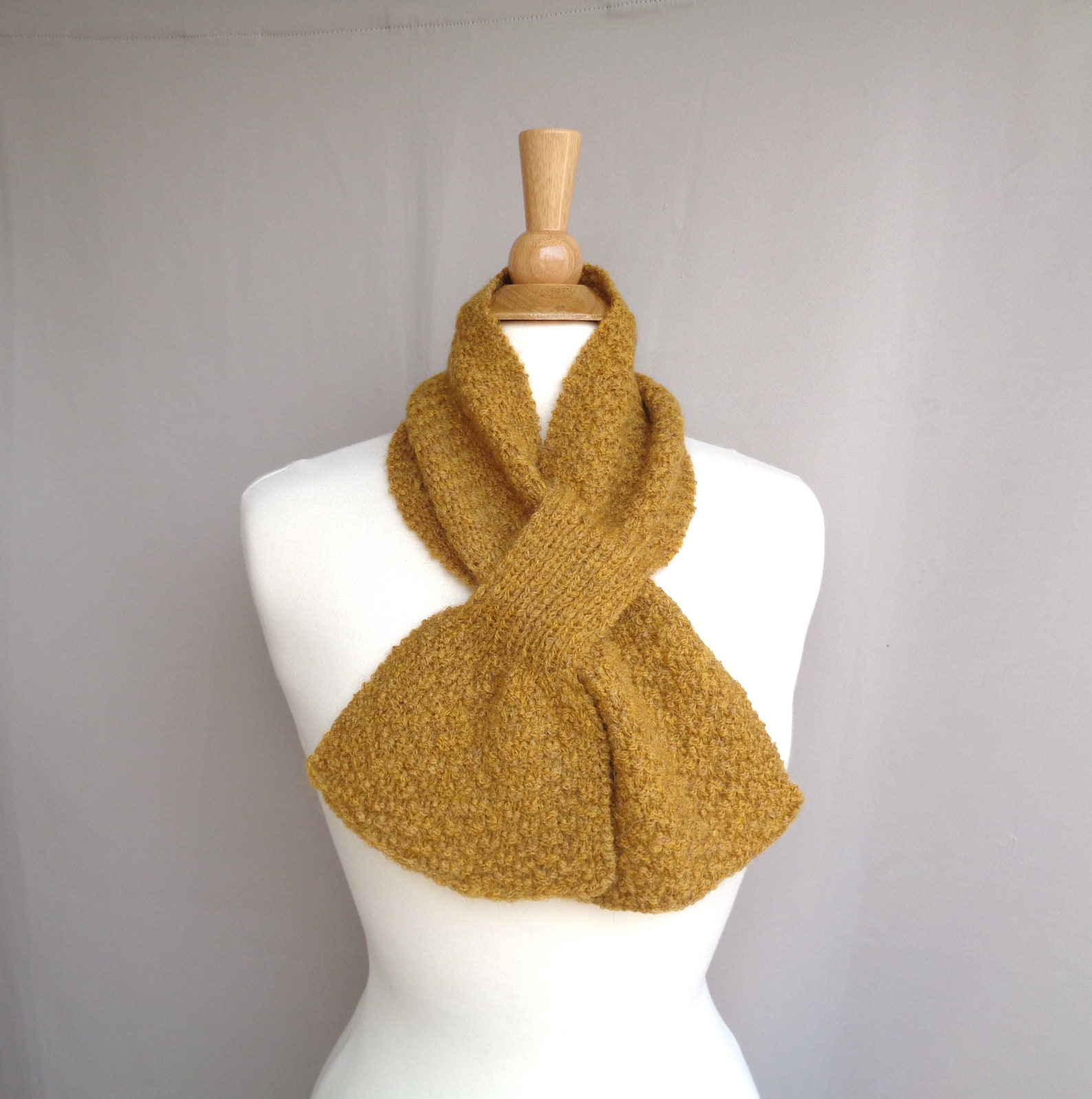 Mustard Yellow Keyhole Scarf Super Soft Alpaca Wool Hand - Etsy