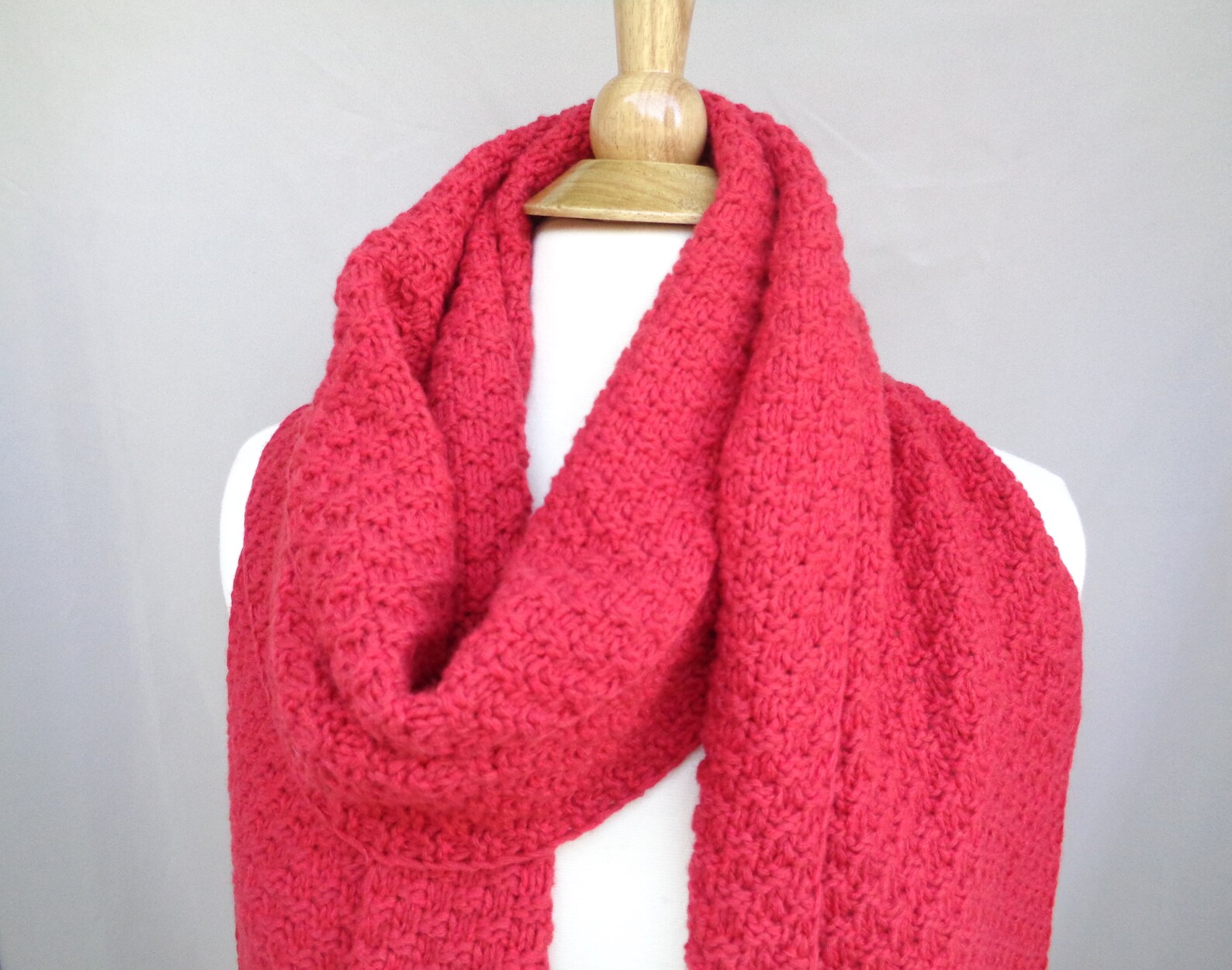 Bright Red Scarf for Men or Women Cashmere Merino Wool Long - Etsy