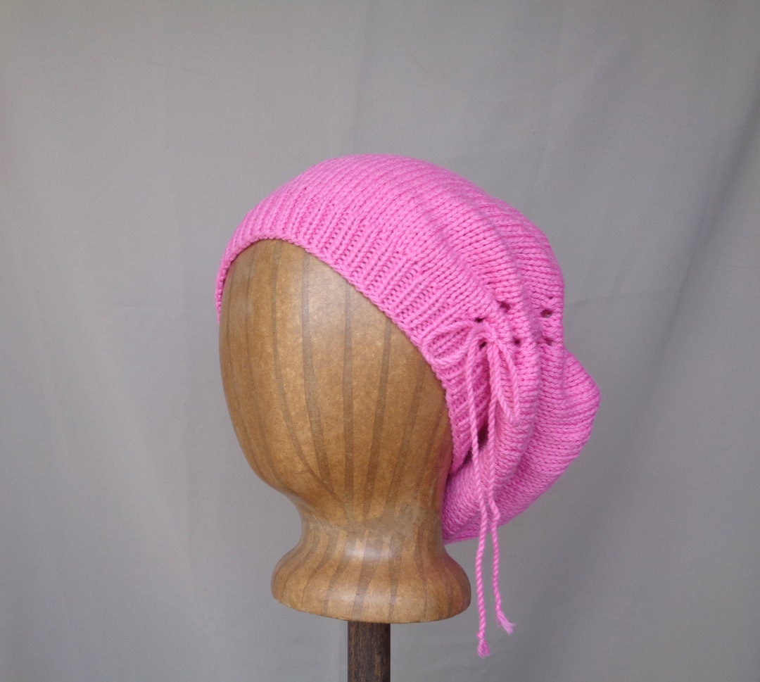 Scrunch Slouch Hat, Bubblegum Pink, Gathered Hat, Slouchy Beanie ...