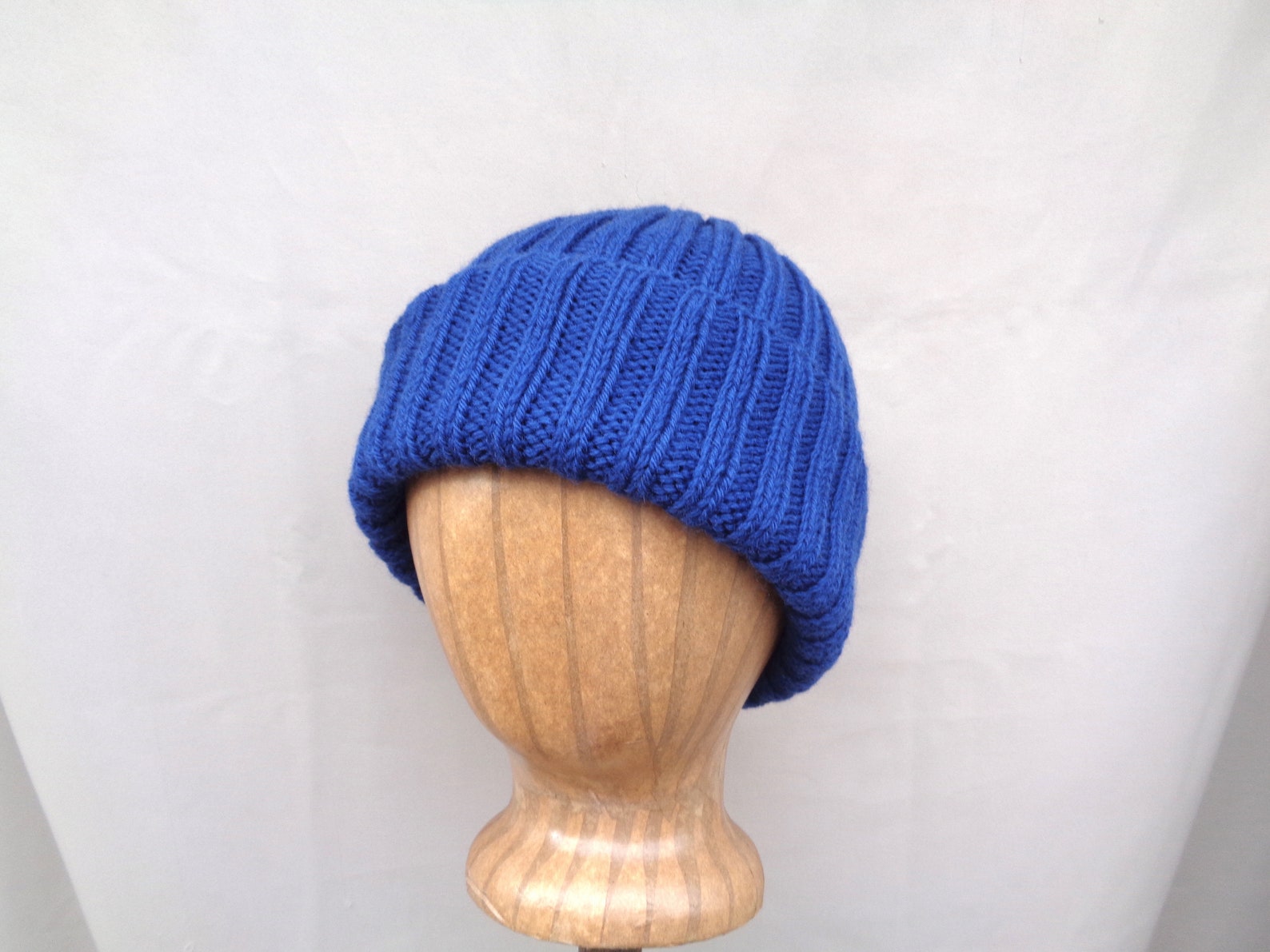 Navy Blue Hat Hand Knit Peruvian Wool Watch Cap Men Teen - Etsy