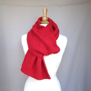 Bright Red Scarf for Men or Women, Cashmere Merino Wool, Long Wide ...