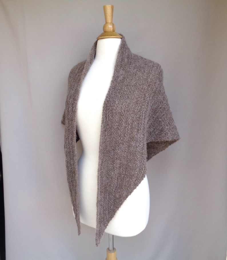 Fuzzy Alpaca Wrap Shawl Hand Knit Prayer Shawl Medium Brown - Etsy