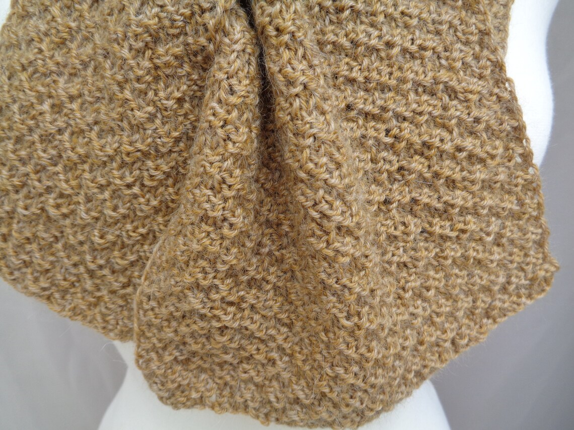Alpaca Wool Blend Keyhole Scarf Camel Gold Pull Through Neck | Etsy