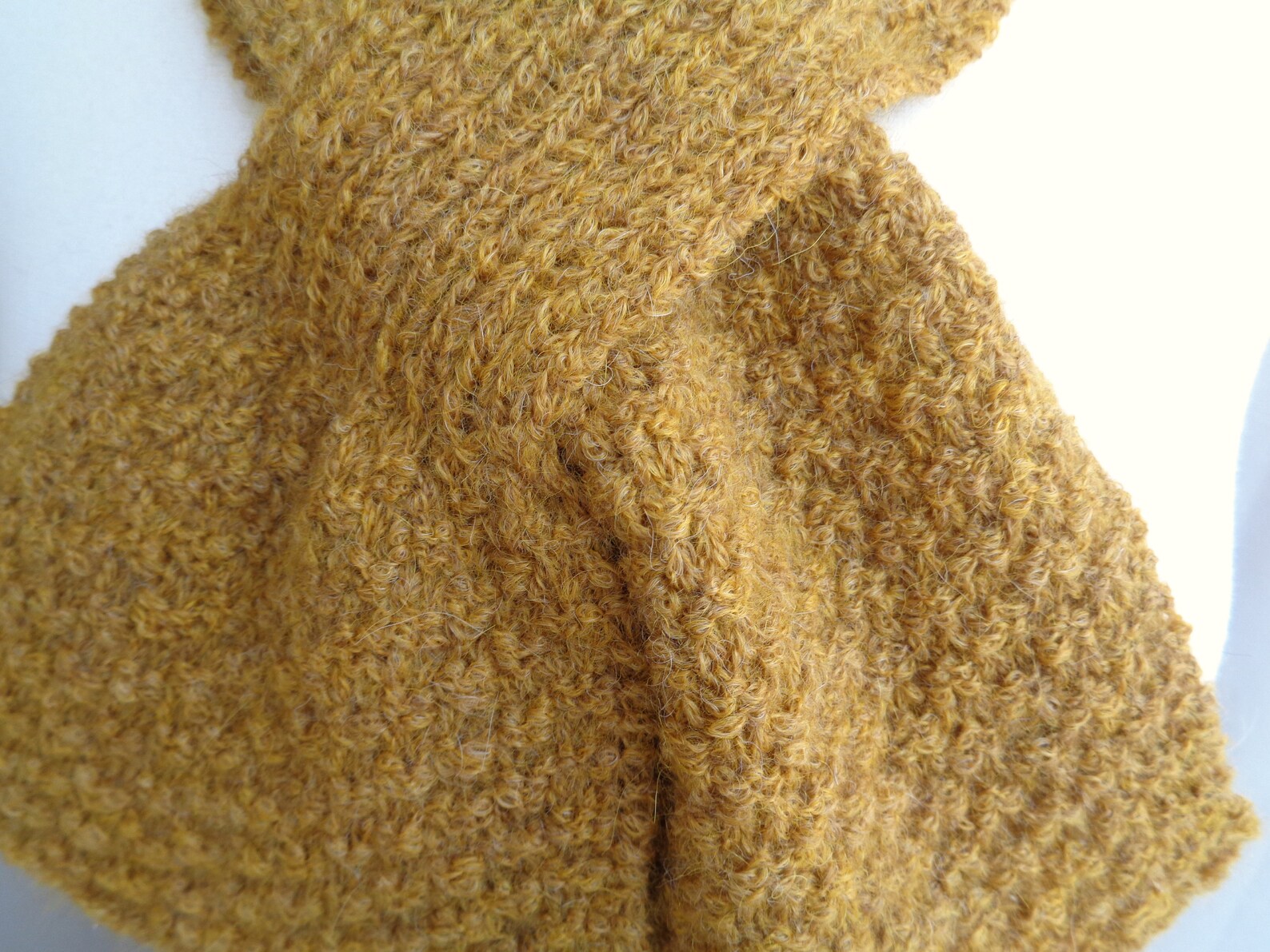 Mustard Yellow Keyhole Scarf Super Soft Alpaca Wool Hand - Etsy